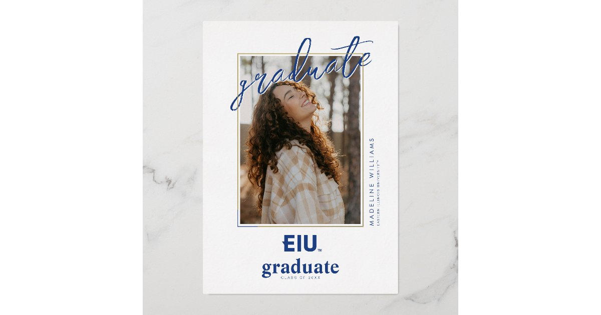 EIU Block Letter Foil Invitation | Zazzle