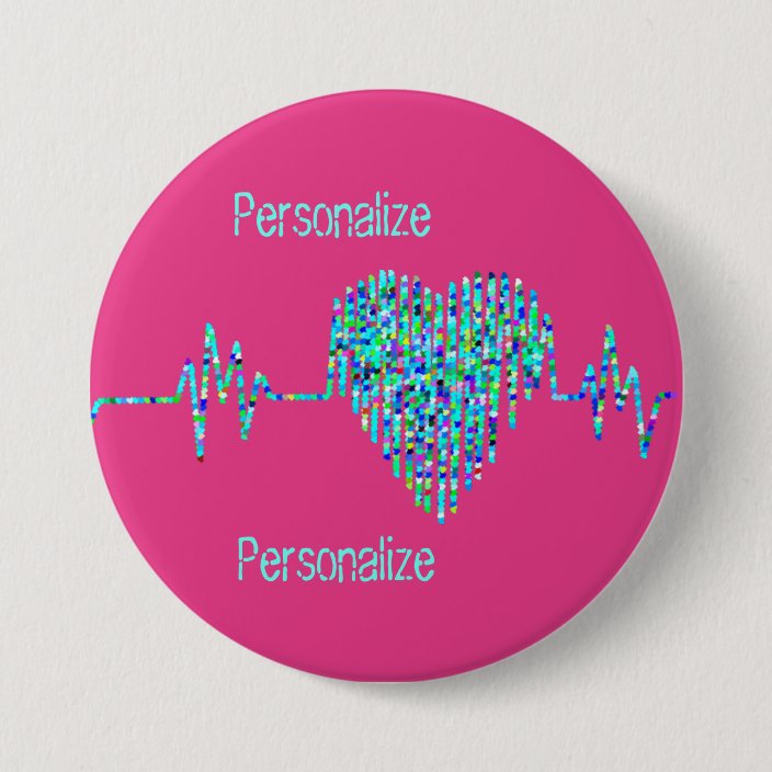 EKG heart medical ekg line Button | Zazzle.com