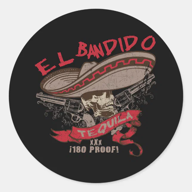 El Bandido Tequila Sticker | Zazzle