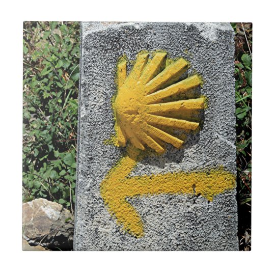 El Camino shell and arrow sign, Spain Ceramic Tile | Zazzle.com