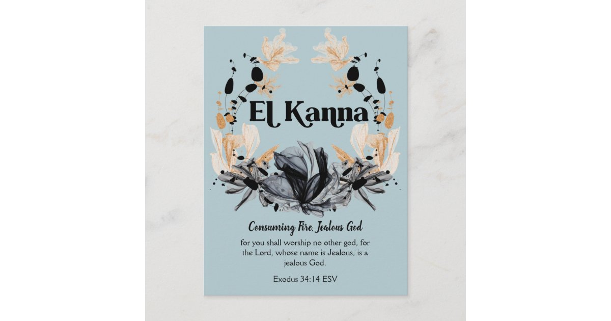 El Kanna | Names of God Devotional Scripture Postcard | Zazzle