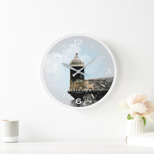 El Morro, Puerto Rico Large Clock | Zazzle