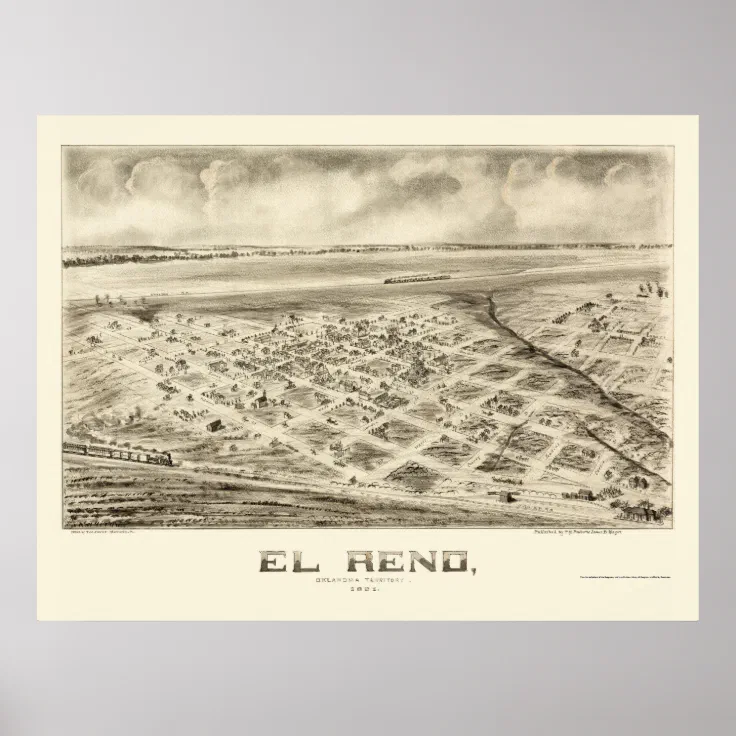 El Reno, OK Panoramic Map - 1891 Poster | Zazzle