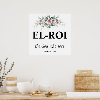 El Roi Wall Art | Christian Scripture Bible Verse | Zazzle