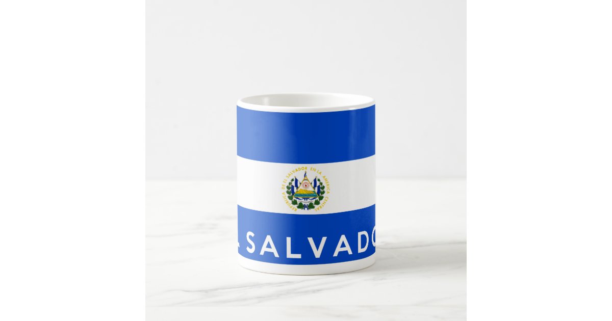 el salvador country flag symbol name text coffee mug | Zazzle