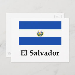 El Salvador Flag And Name Postcard | Zazzle