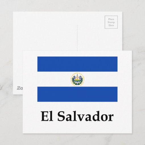 El Salvador Flag And Name Postcard | Zazzle