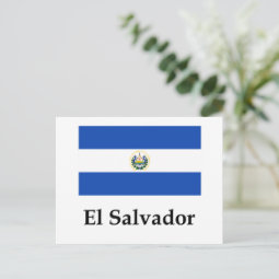 El Salvador Flag And Name Postcard | Zazzle