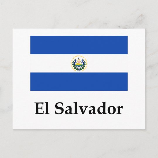 El Salvador Flag And Name Postcard | Zazzle.com