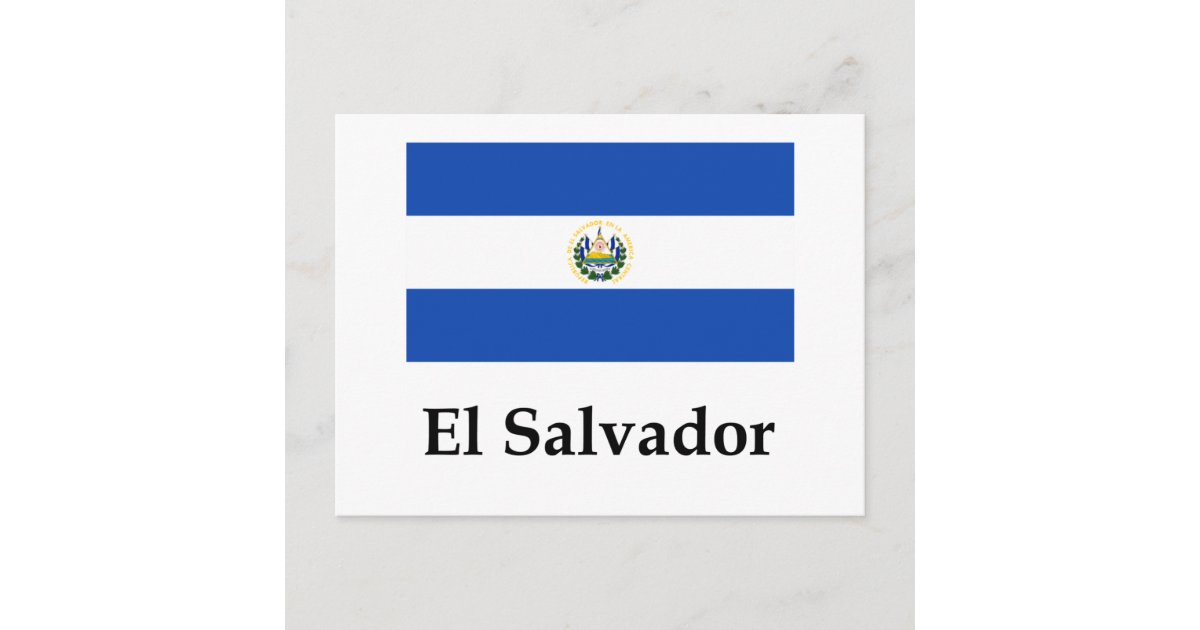 El Salvador Flag And Name Postcard | Zazzle