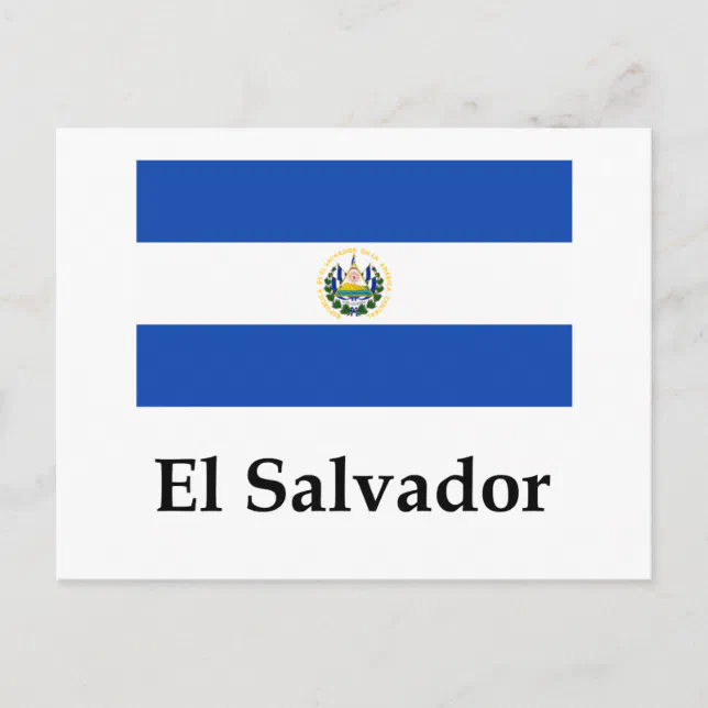 El Salvador Flag And Name Postcard | Zazzle