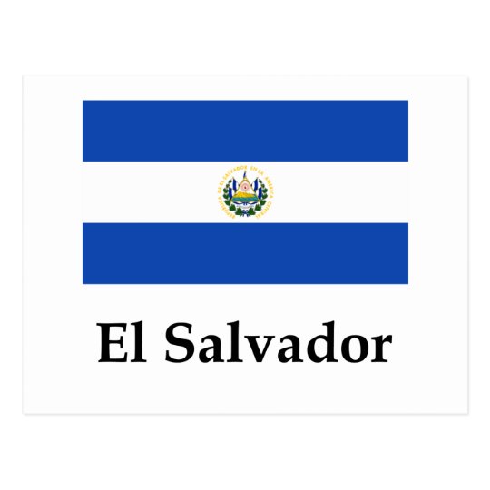 El Salvador Flag And Name Postcard | Zazzle.com