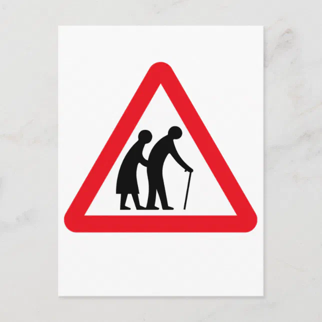 Elderly People (1), Traffic Sign, UK Postcard | Zazzle