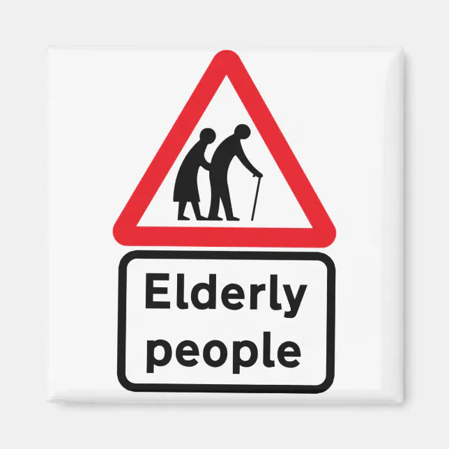 Elderly People (2), Traffic Sign, UK Magnet | Zazzle
