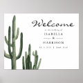 Eleanor - Bohemian Watercolor Cactus Welcome Sign | Zazzle