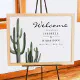 Eleanor - Bohemian Watercolor Cactus Welcome Sign | Zazzle