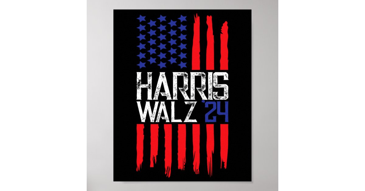 Elect Kamala Harris & Tim Walz 2024 American F Poster | Zazzle