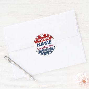 Election Campaign Classic Round Sticker | Zazzle