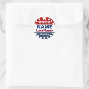 Election Campaign Classic Round Sticker | Zazzle