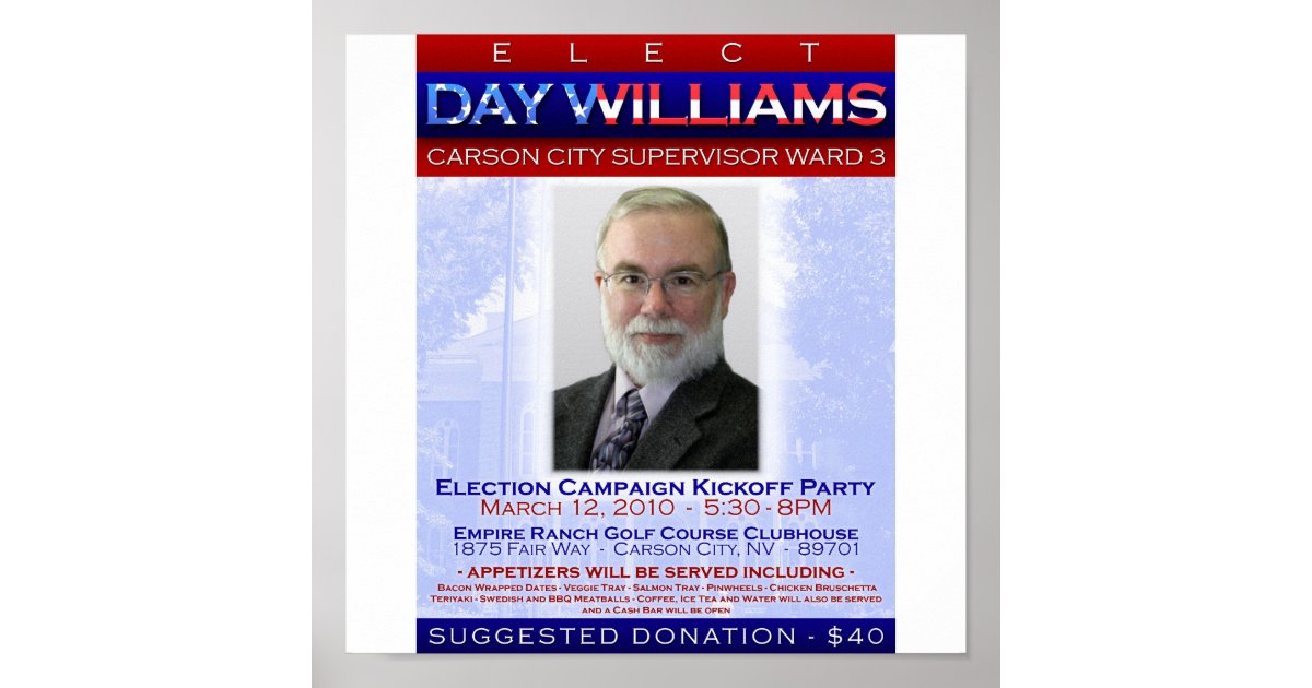 Election Campaign Kickoff Party Poster | Zazzle
