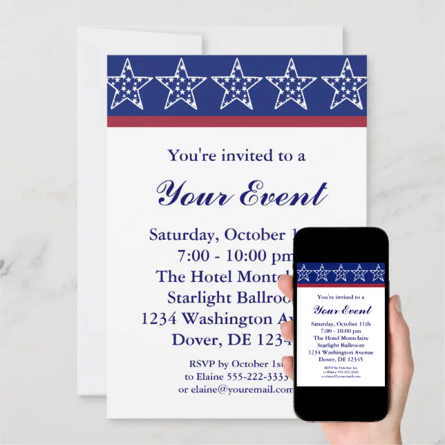 Election Campaign Party Invitations or 4th of July | Zazzle