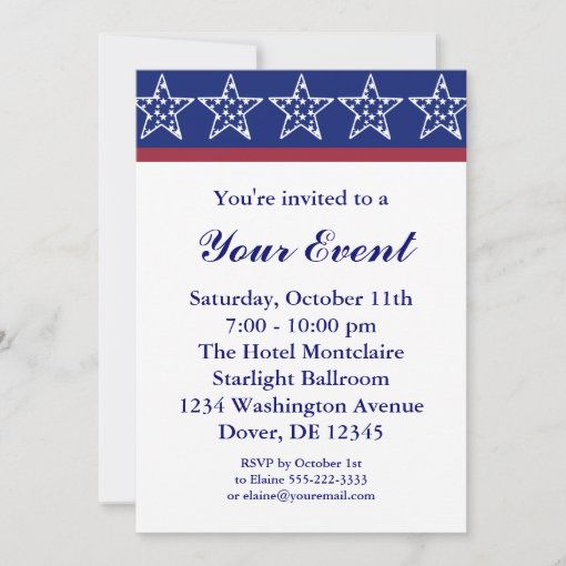 Election Campaign Party Invitations or 4th of July | Zazzle