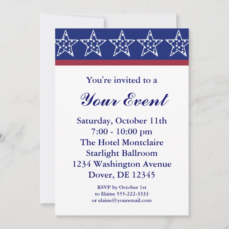 Election Campaign Party Invitations or 4th of July | Zazzle