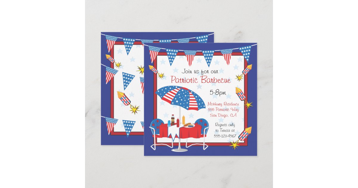 Election Day Patriotic Picnic BBQ Party Invitation | Zazzle