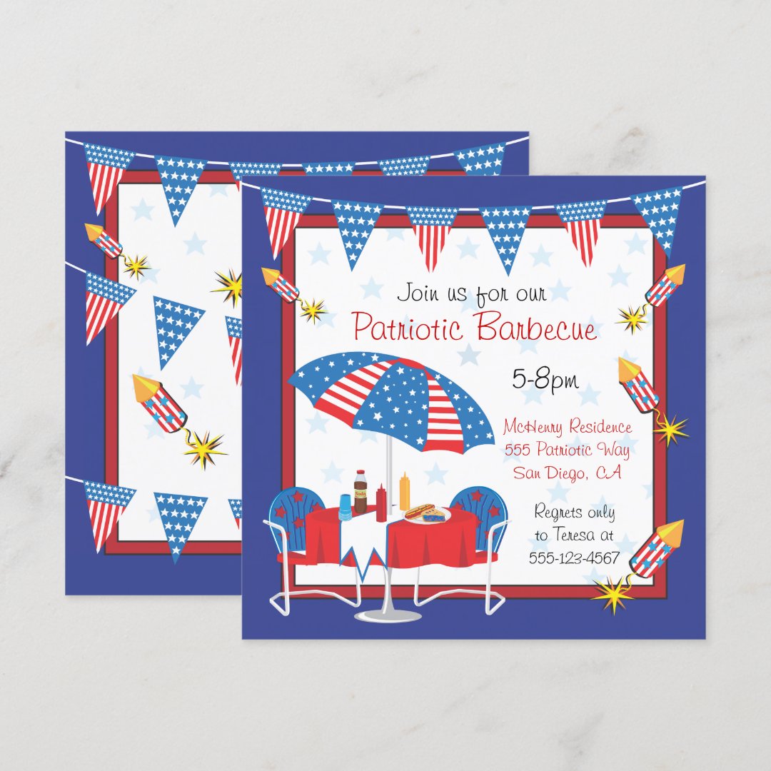 Election Day Patriotic Picnic BBQ Party Invitation | Zazzle
