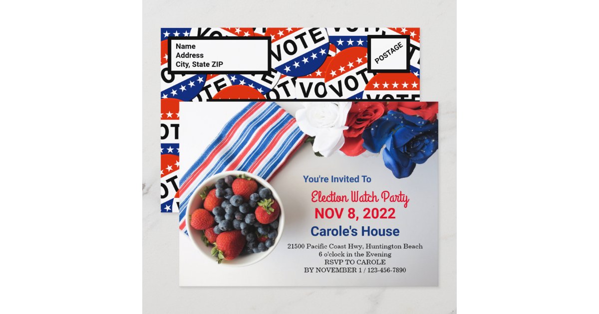 Election Night Watch Party Invitation | Zazzle