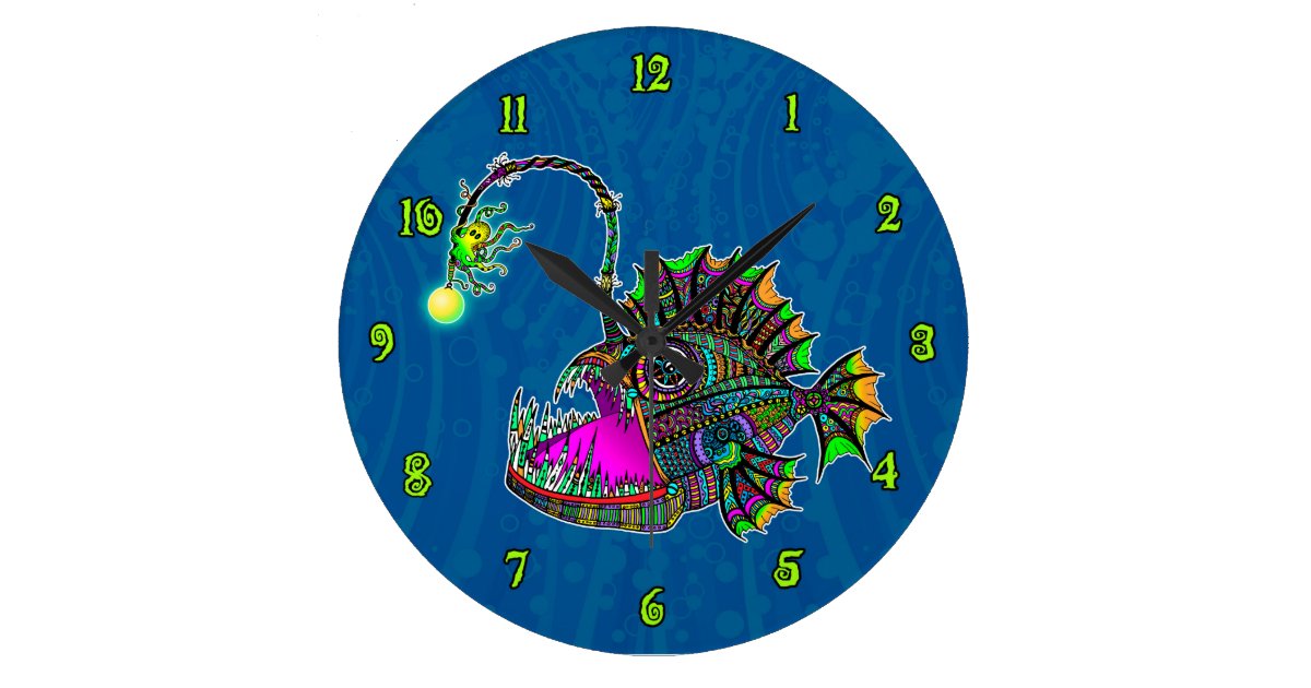 Electric Angler Fish Clock | Zazzle.com