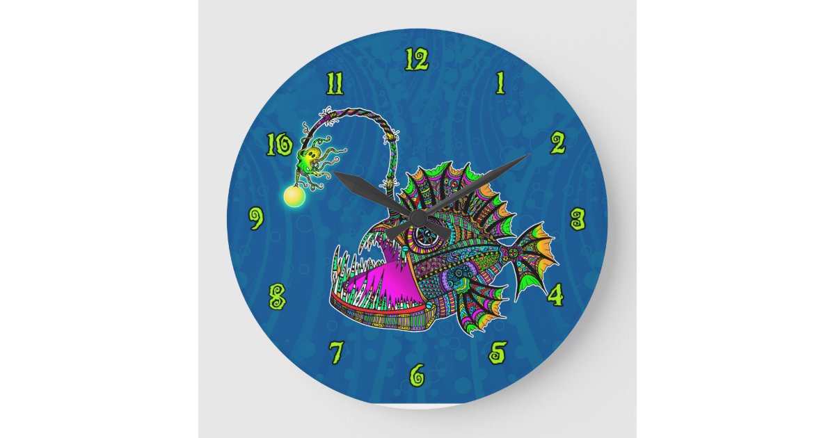 Electric Angler Fish Clock | Zazzle