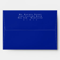 Electric Blue Cobalt Classy Minimalist Wedding Envelope | Zazzle