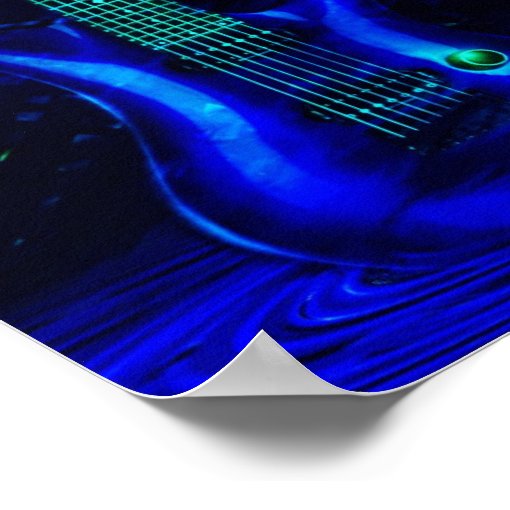 Electric Blue Guitar Poster Zazzle