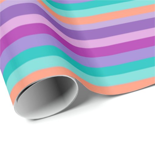Electric Blue Purple Lines Glossy Wrapping Paper | Zazzle