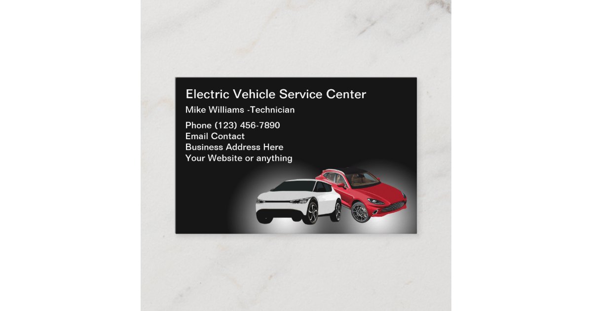 Electric Car Automotive Services Business Card | Zazzle