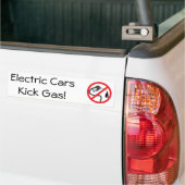 Electric cars kick gas bumper sticker | Zazzle