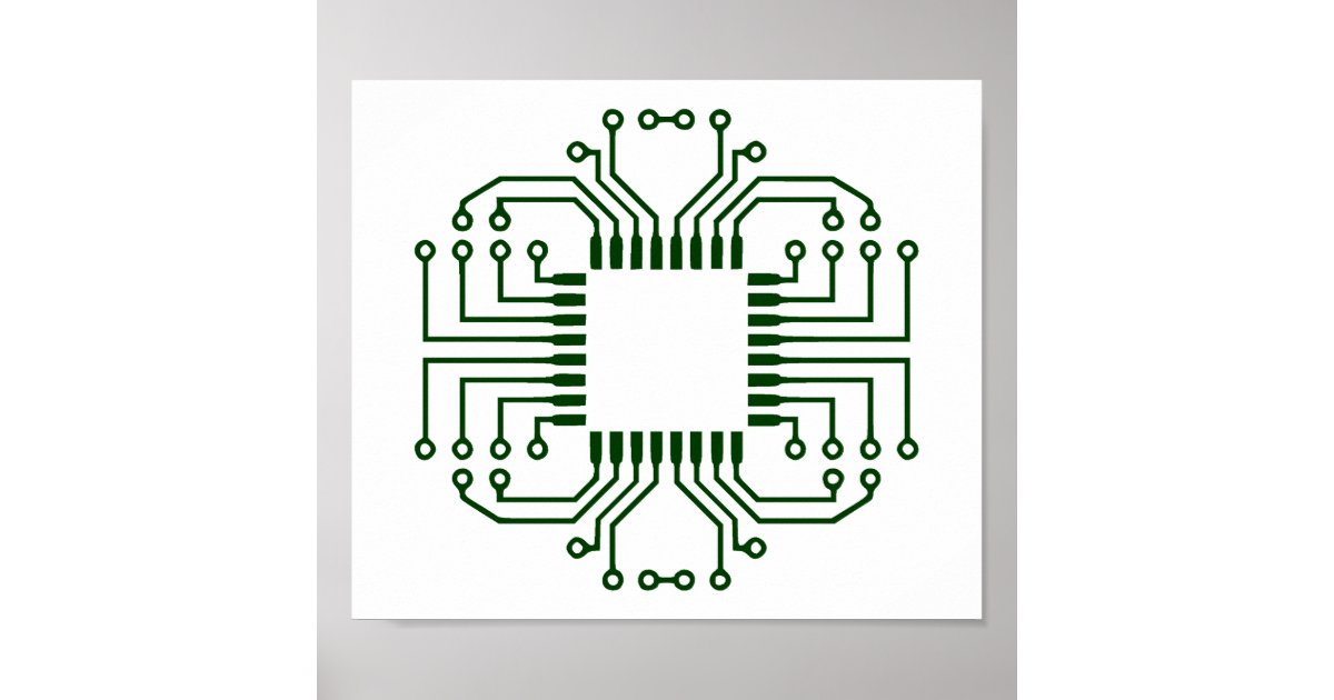 Electric Circuit Board Processor Poster | Zazzle