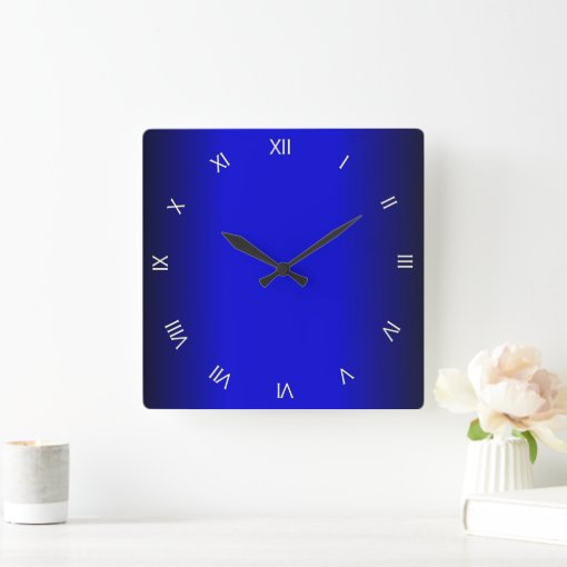 Electric Cobalt Blue Roman Numerals Wall Clock | Zazzle