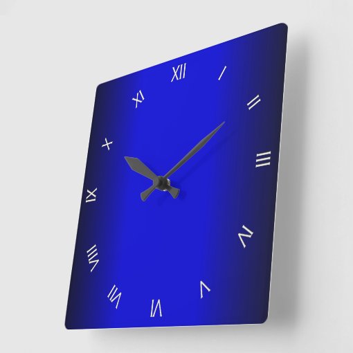 Electric Cobalt Blue Roman Numerals Wall Clock | Zazzle