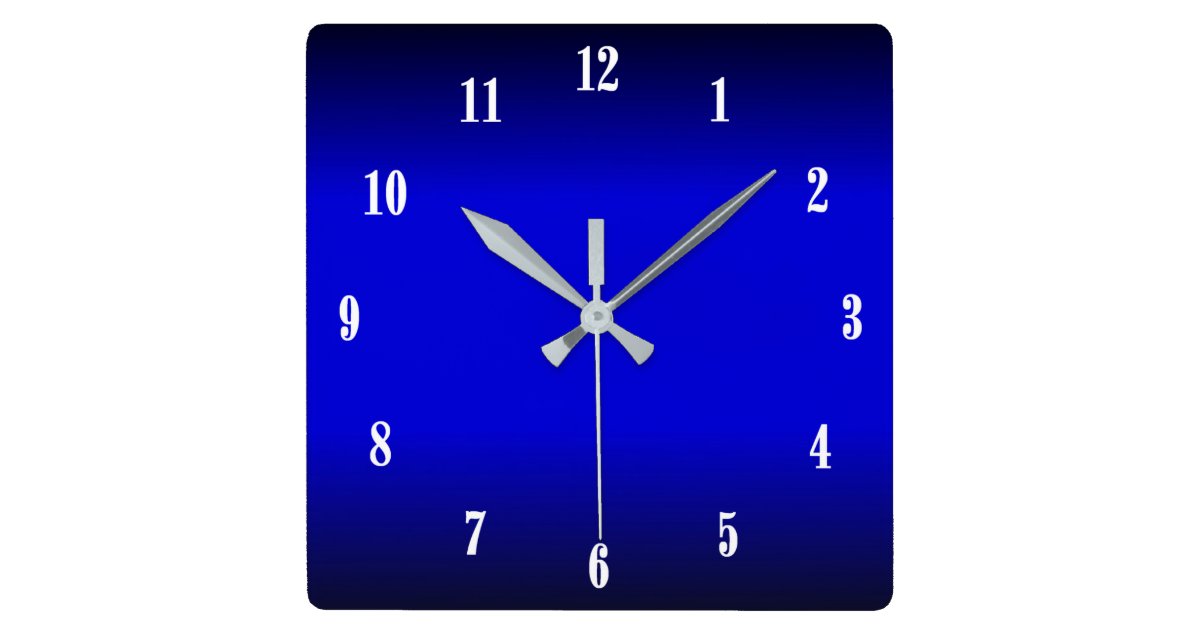 Electric Cobalt Blue White Numbers 2 Wall Clock | Zazzle.com