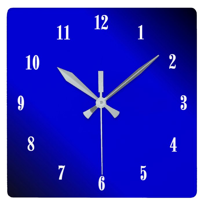 Electric Cobalt Blue White Numbers Wall Clock | Zazzle.com