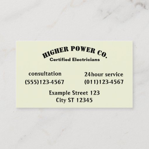 Electric Company - Electrician - Bolt Business Card | Zazzle
