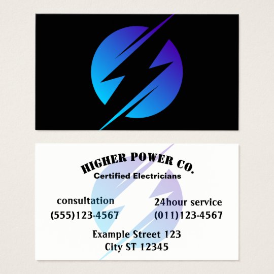 Electric Company - Electrician - Bolt Business Card | Zazzle.com