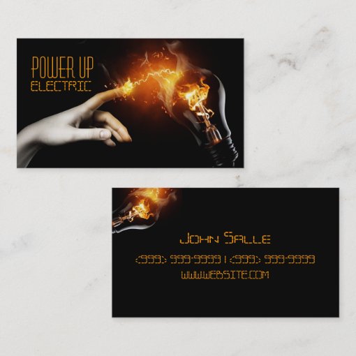 Electric, Electrician, Electricity Business Card | Zazzle
