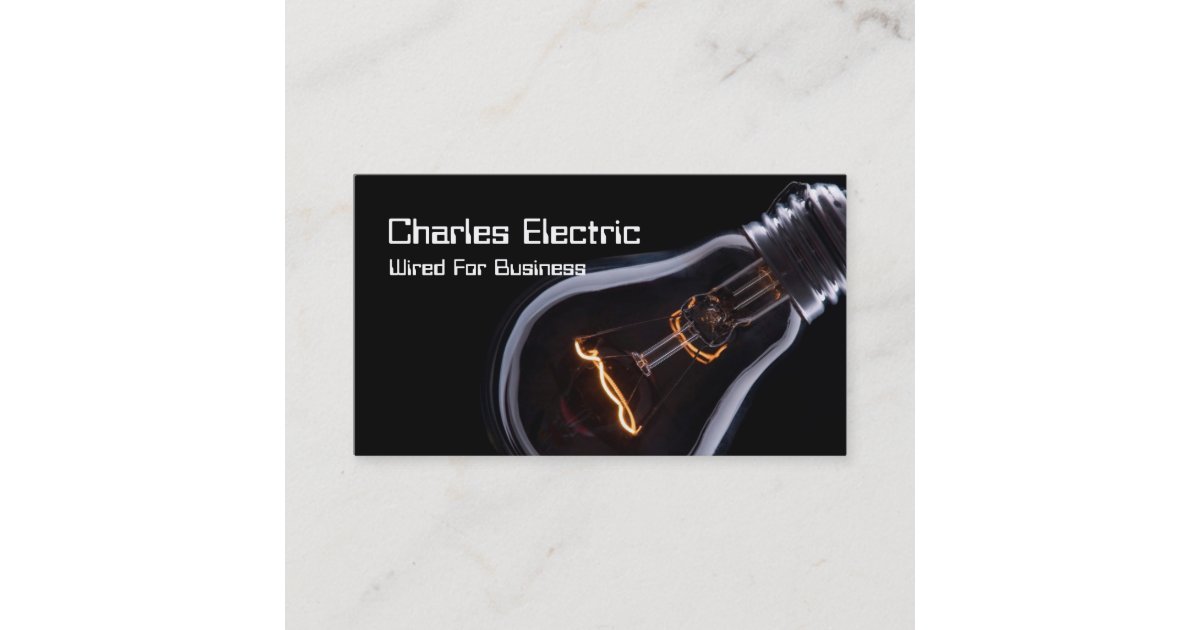 Electric Electrician Electricity Business Card | Zazzle