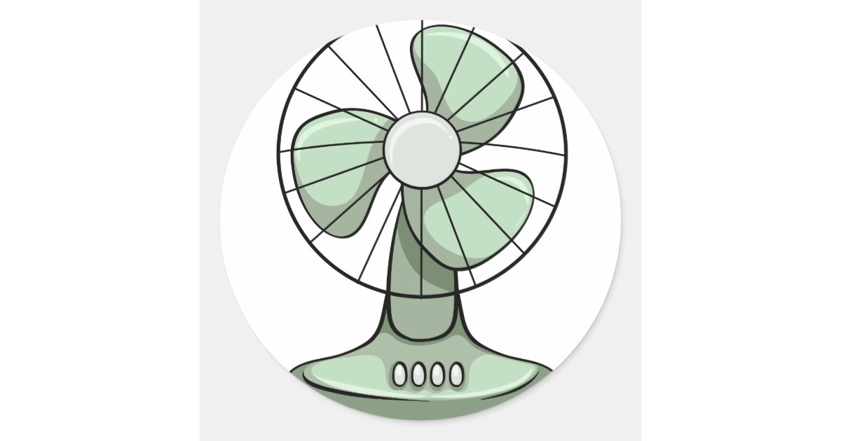 Electric fan classic round sticker | Zazzle