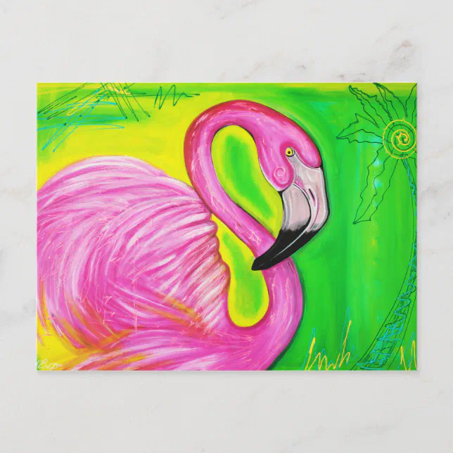 Electric Flamingo Postcard | Zazzle