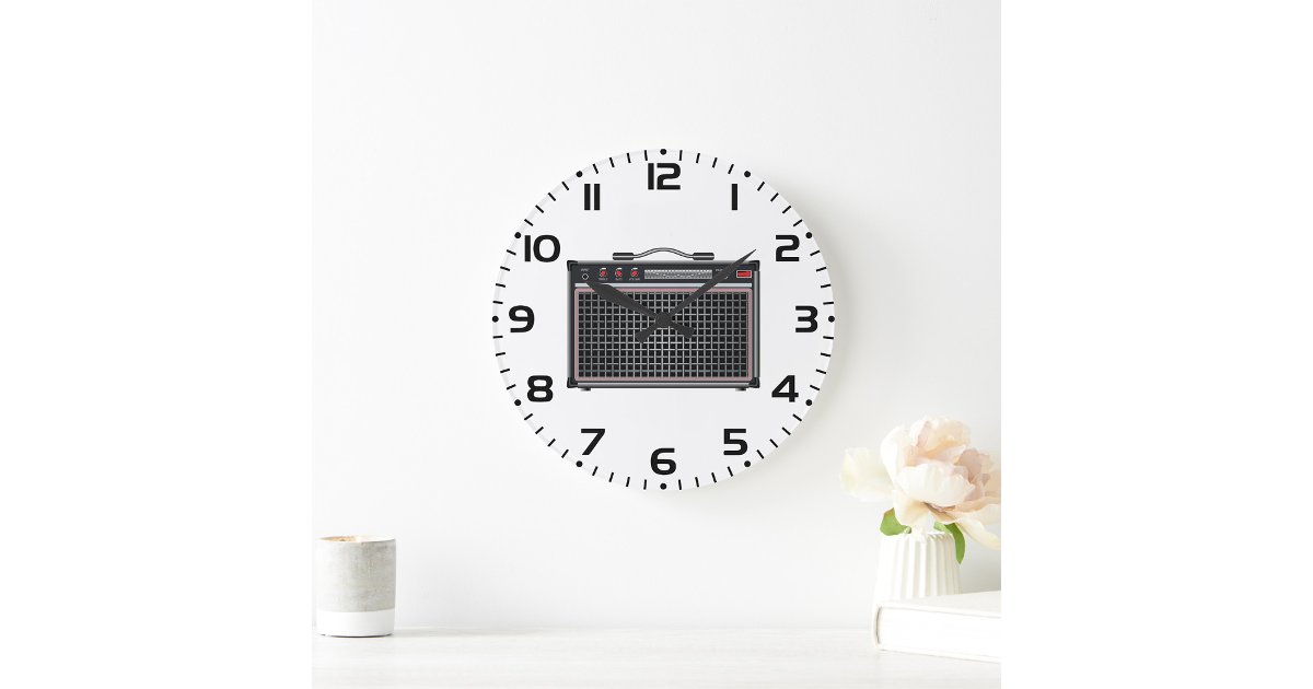 Electric Guitar Amplifier Large Clock | Zazzle