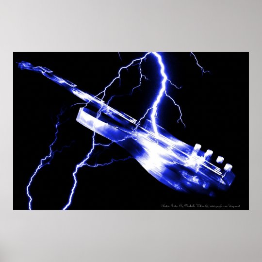 Electric Guitar Blue Poster | Zazzle.com